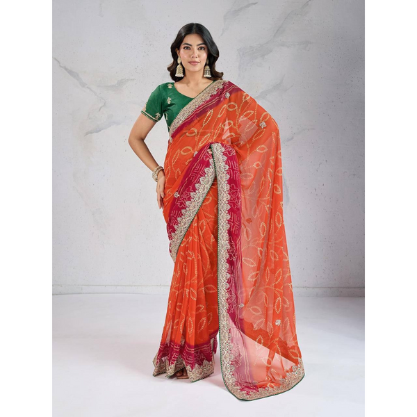 Buy Latest Suvidha Pitta work Bandhej Sarees Online Sydney