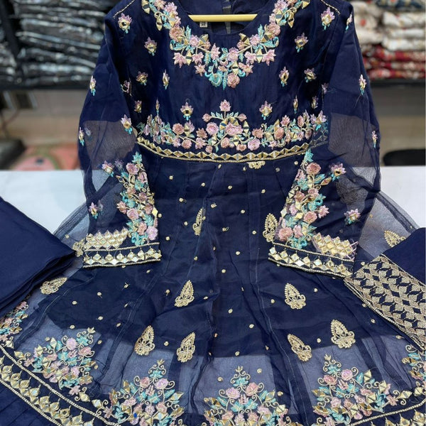 Buy Latest Kids Dresses- 3 Pc Organza Anarkali Set Online Sydney